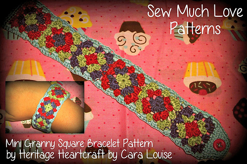Ravelry: Mini Granny Square Bracelet pattern by Cara Louise Reitbauer