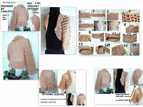 Ravelry: #70 Crochet Shrug pattern by L. Deviller