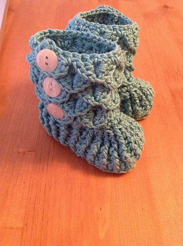Ravelry: Dragon Slippers Crocodile Stitch Booties pattern by Bonita ...