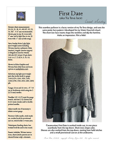 Ravelry: First Date pattern by Carol Sunday