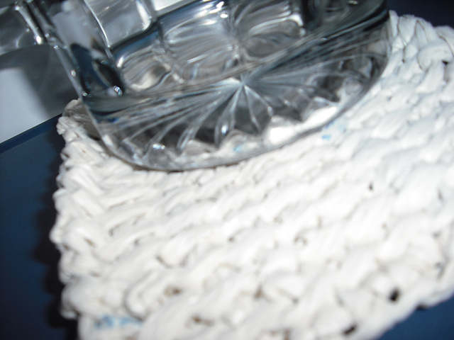Ravelry: Tunisian Recycled Plastic Bag Coaster Set pattern by Casey Adamson