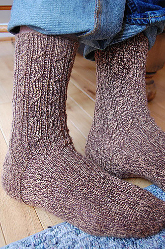 Ravelry: Right-Twist Cable Rib Socks pattern by Ann Budd