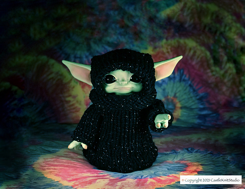 Ravelry: Baby Yoda Robe Pouch with Hood pattern by Lauren Castle