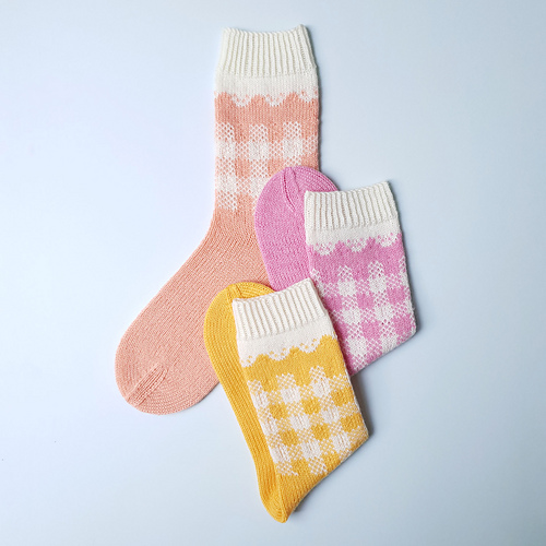 Ravelry: Ice Cream Gingham Socks pattern by Cat Krause