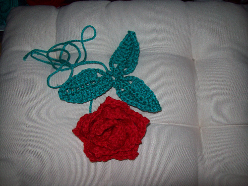 Ravelry: Crochet Rose Spike Petals and One Piece Triple Leaf pattern by ...