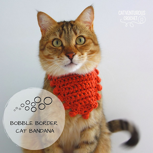 Ravelry: Bobble Border Cat Bandana pattern by Charlotte Aimee