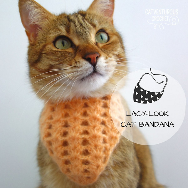 Ravelry: Lacy-Look Cat Bandana pattern by Charlotte Gillbanks