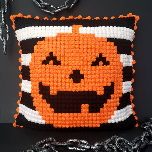 Ravelry: Striped Pumpkin Halloween Pillow pattern by Jennifer Lynn