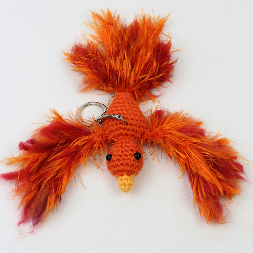 Ravelry: Ashley the Phoenix Amigurumi Keychain pattern by Charlyn Smith