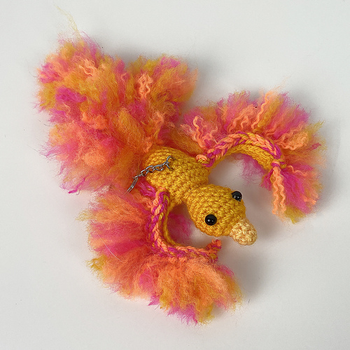 Ravelry: Ashley the Phoenix Amigurumi Keychain pattern by Charlyn Smith