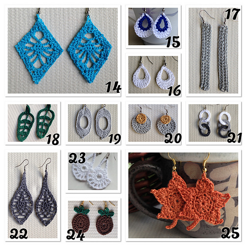 Ravelry: 25 Earrings Volume 1 pattern by Cherie Bernatt