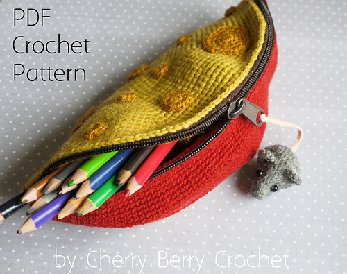 Ravelry: Cheese Pencil Case pattern by Cherry Berry Crochet