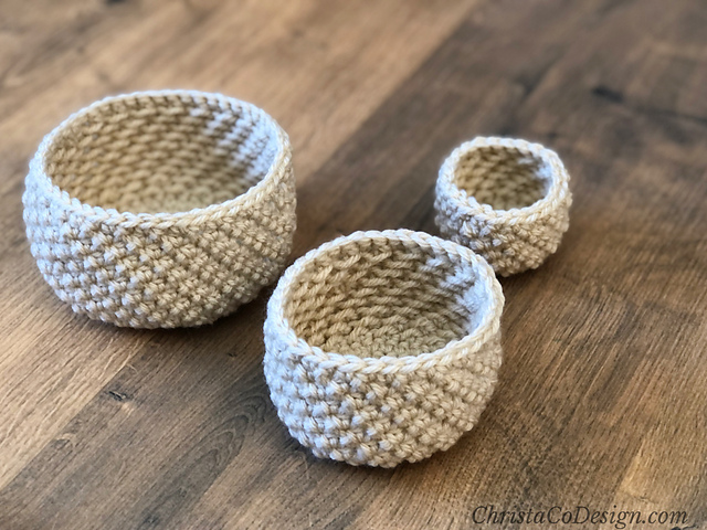 Ravelry: Alda Nesting Baskets pattern by Crystal Marin