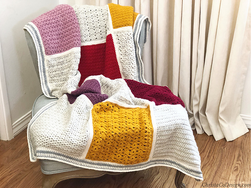Ravelry: Modena Patchwork Blanket pattern by Crystal Marin