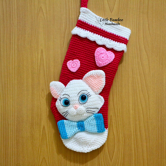 Ravelry: My Lovely Cat Christmas Stocking pattern by Little Bamboo Handmade