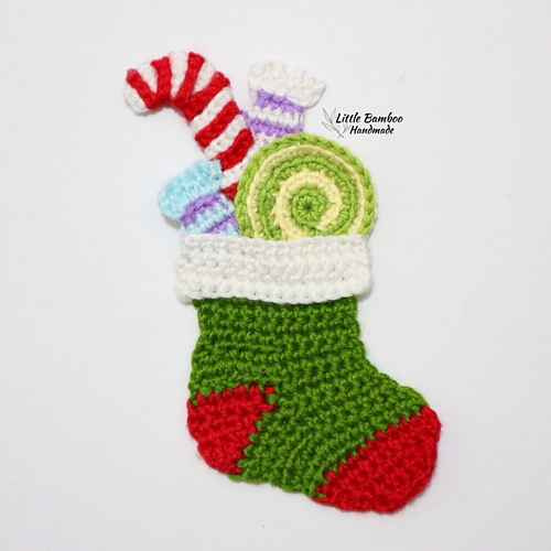 Ravelry: Christmas Stocking Applique pattern by Little Bamboo Handmade