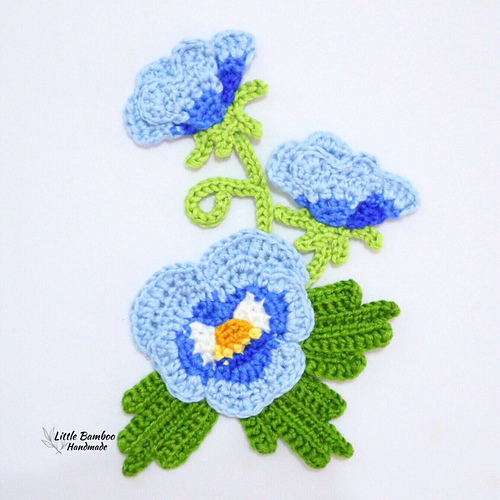Ravelry: Pansy Applique pattern by Little Bamboo Handmade