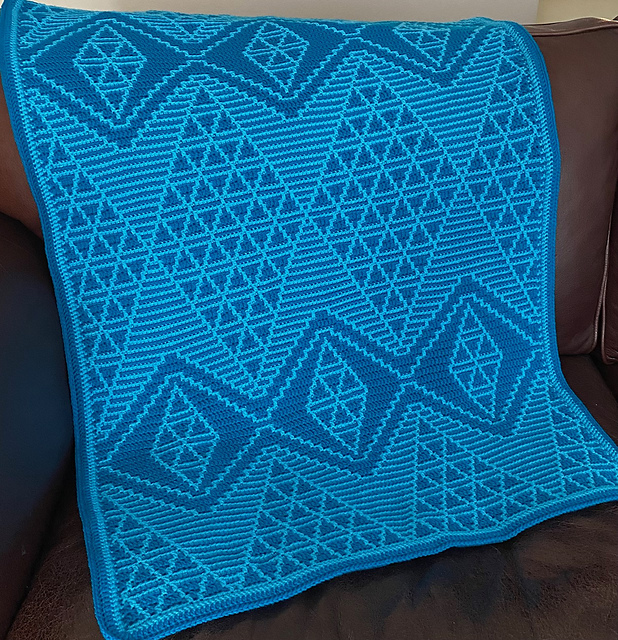 Ravelry: Engaging Mosaic Crochet Afghan pattern by Claire Musson