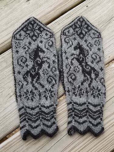 Ravelry: Snow Pony fancy mittens pattern by Claire Butchkoski