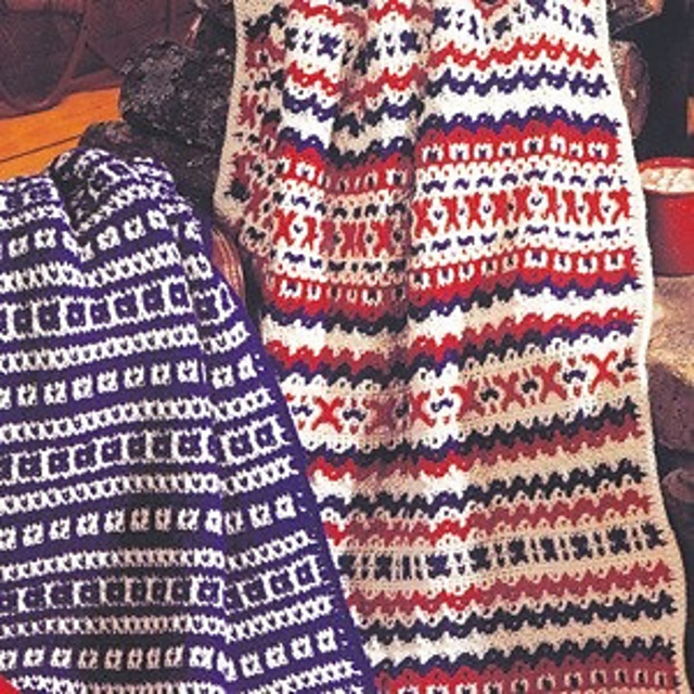 Ravelry: Norwegian Afghan Pair pattern by Anne Halliday