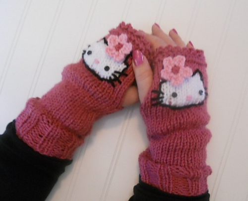 Ravelry: ColoradoMom's Hello Kitty Long Mitts