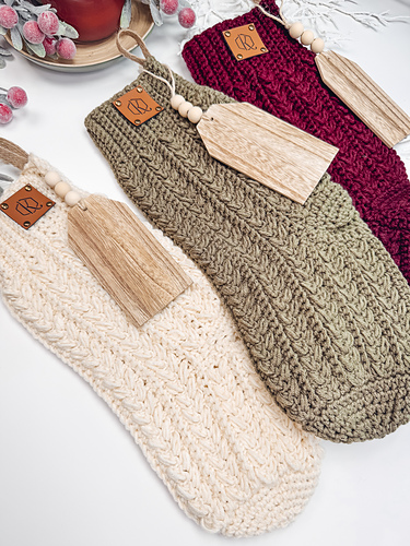 Ravelry: Festive Wheat Stitch™ Stocking pattern by Briana K Designs