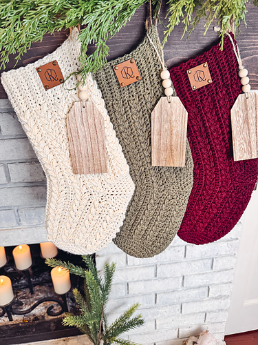 Ravelry: Festive Wheat Stitch™ Stocking pattern by Briana K Designs