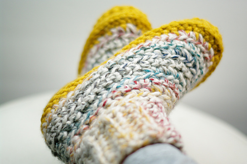 Ravelry: The Woodcamper Cabin Booties pattern by Pamela Couch