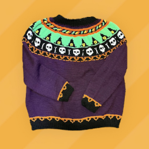 Ravelry: Spooky Adult Sweater pattern by CraftyDaizy Design