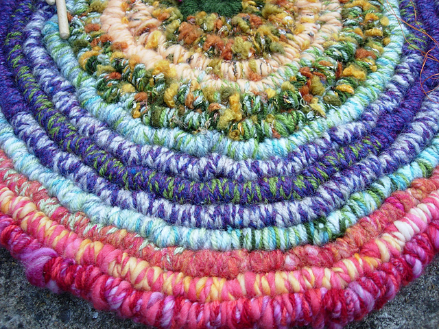 Ravelry: WindWaterWeaver's Autumn Leaves - Round (Spiral) Weaving Stick Rug