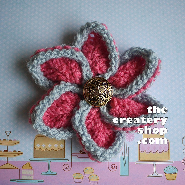 Ravelry: Colorful Confection Knit Flower Applique pattern by Createry Shop
