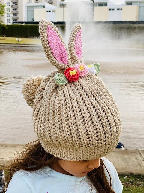 Ravelry: Rabbit Crochet Beanie pattern by Monica Guzman