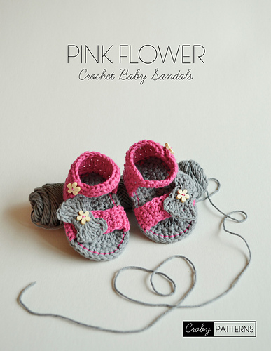 Ravelry: Baby Booties - Pink Flower Sandals pattern by Croby Patterns ...