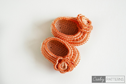 Ravelry: Crochet Baby Booties LOVELY ORANGE pattern by Croby Patterns ...
