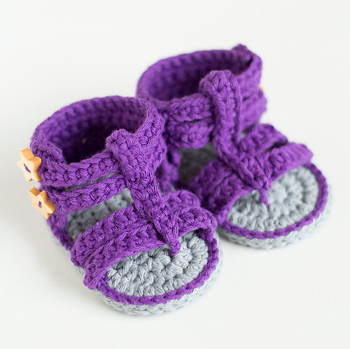 Ravelry: Baby Booties Sandals - PURPLE GLADIATOR pattern by Croby ...