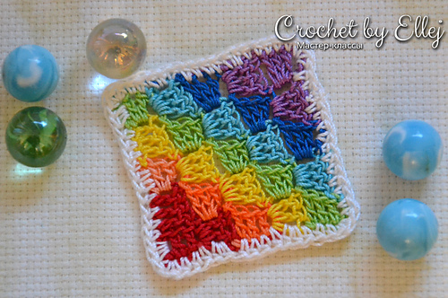 Ravelry: Rainbow square pattern by Elena Kozhukhar