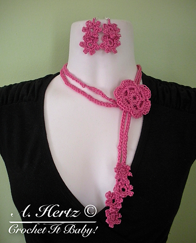 Ravelry: Daisy Chain Necklace and Earring Set pattern by Crochet It Baby