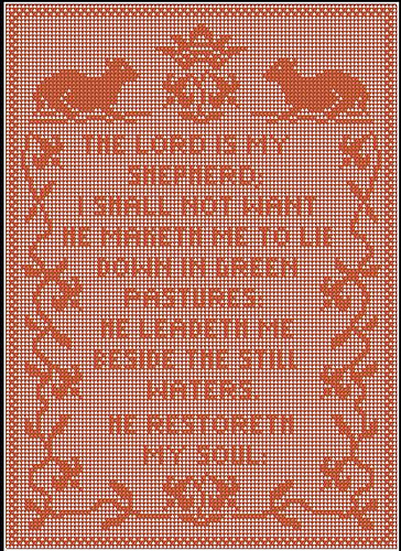 Ravelry: Crochet Filet 23rd Psalm chart graph pattern by Maria Merlino