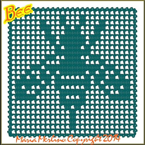 Ravelry: Bee trapped in filet netting chart graph pattern by Maria Merlino