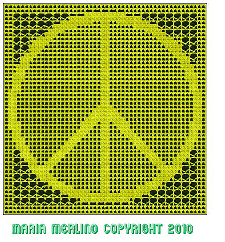 Ravelry: Crochet Filet Peace Sign Symbol Chart Graph pattern by Maria ...
