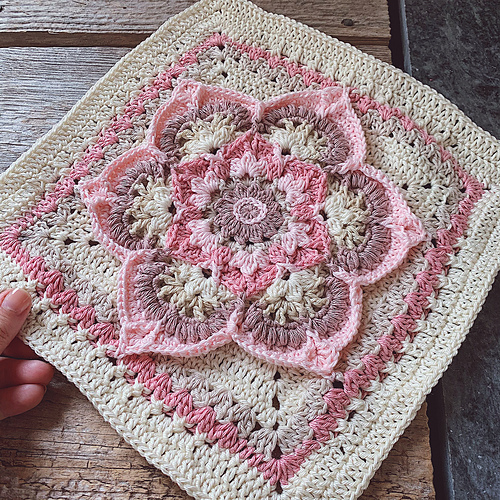 Ravelry: Blooming Lotus Square pattern by Therese Eghult and Inas Basymeleh