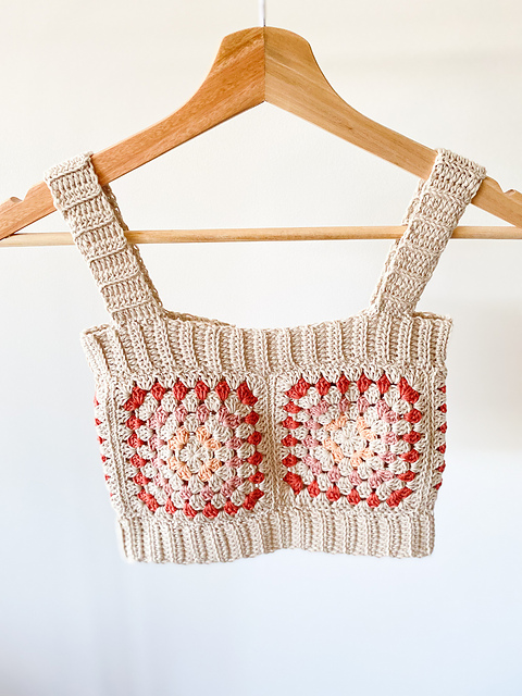 Ravelry: Belinda granny square crop top pattern by Fran Mori