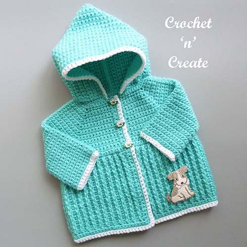 Ravelry: Ribbed Baby Hooded Jacket pattern by Crochet 'n' Create