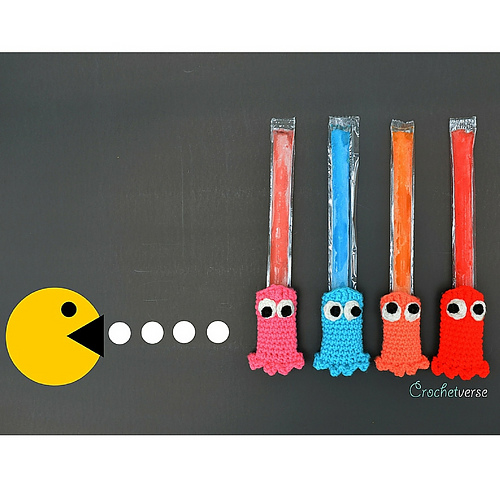 Ravelry: Pacman Popsicle Cozy & Freezie Holder pattern by Stephanie Pokorny