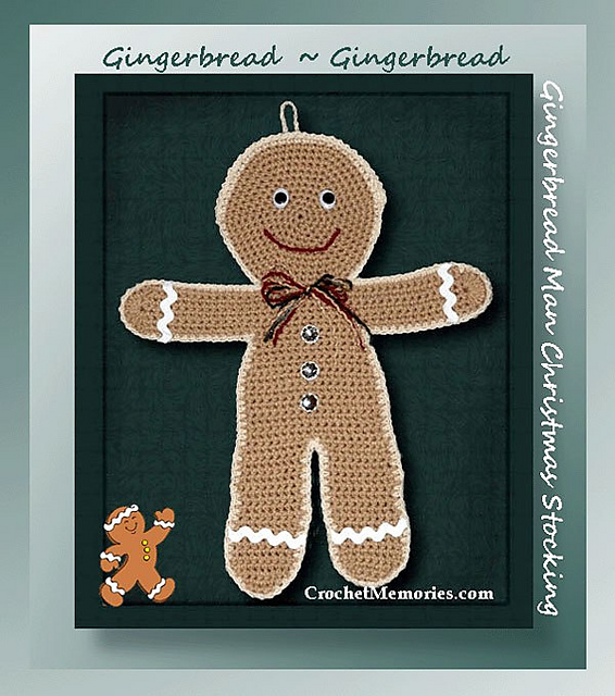 Ravelry: 0735 Gingerbread Man Christmas Stocking pattern by Cylinda D ...