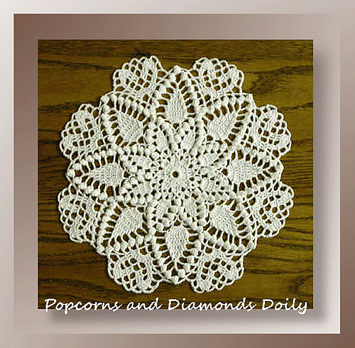 Ravelry: Popcorns and Diamonds Doily pattern by Cylinda D. Mathews