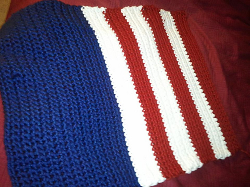 Ravelry: Patriotic Pocket Wrap (crochet) pattern by Lion Brand Yarn