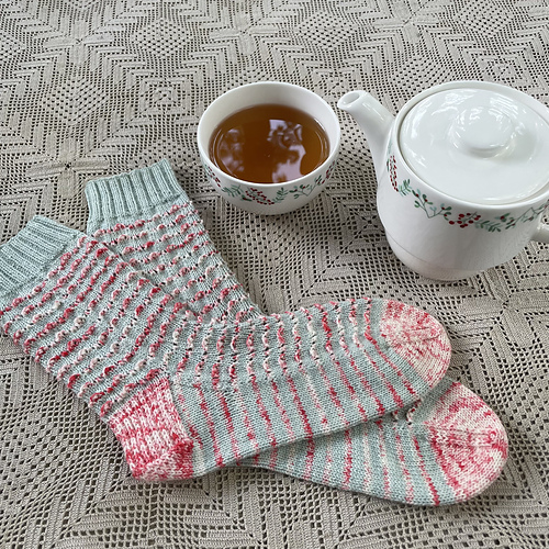 Ravelry: Peppermint Garlands Socks pattern by Dana Rae Makes