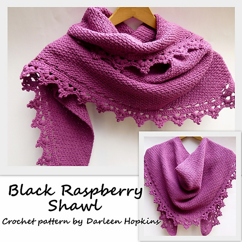 Ravelry: Black Raspberry Shawl, Shawlette, Scarf pattern by Darleen Hopkins