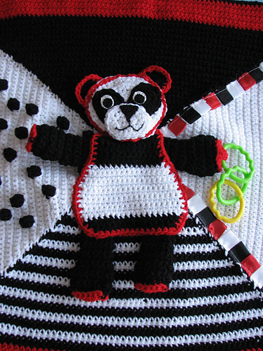 Ravelry: Panda Activity Blanket For Baby pattern by Donna Collinsworth
